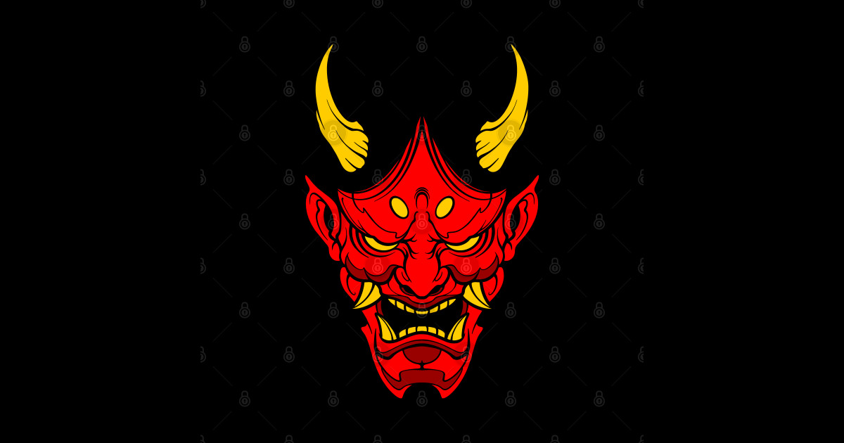 cool oni mask - Oni Mask - Sticker | TeePublic