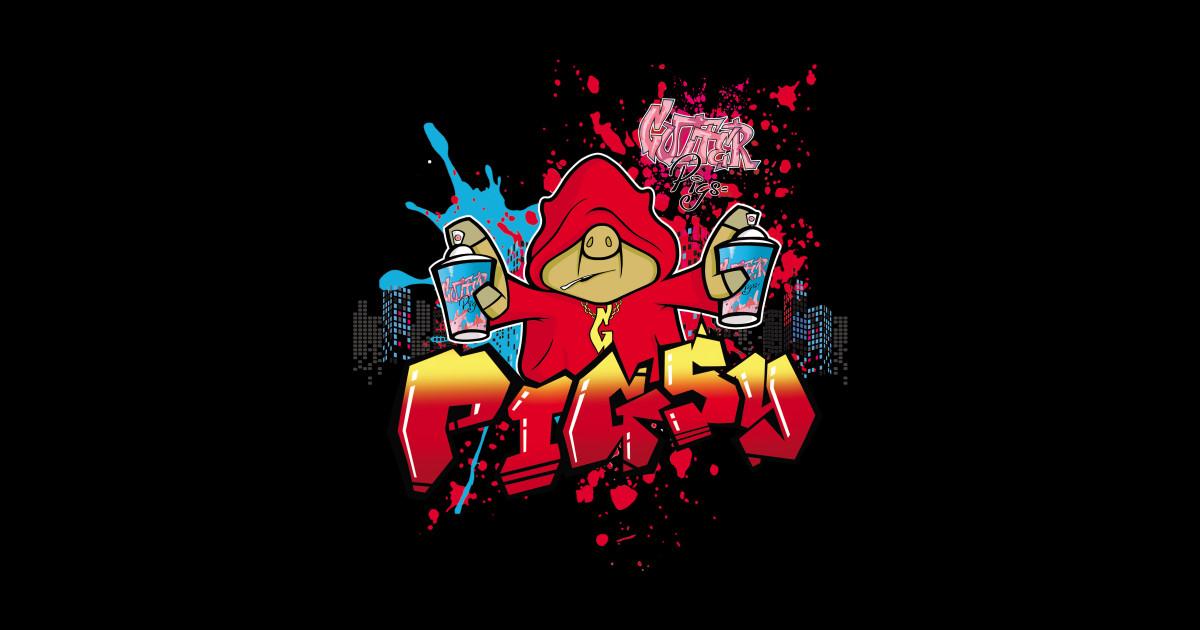 Gutter Pig Pigsy - Banksy - Sticker | TeePublic