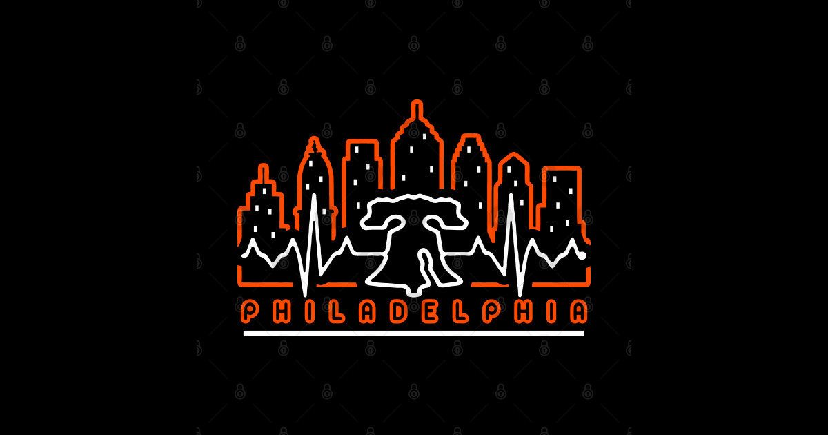 Philadelphia Orange and Black EKG Heartbeat Philly Fan Favorite ...