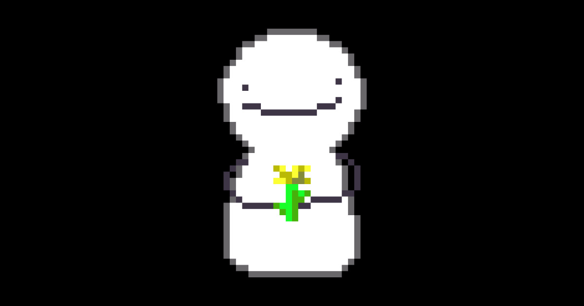 dream blob dsmp holding yellow flower - Dream - Sticker | TeePublic