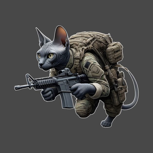 Tactical Cat - Cat - T-Shirt | TeePublic