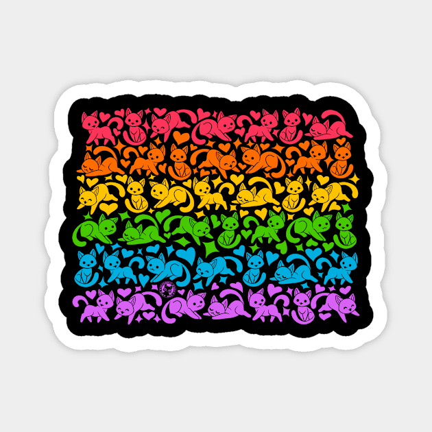 Pride Flag Cats - Pride Cat - Magnet | TeePublic