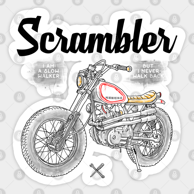 Scrambler - Biker - Sticker | TeePublic