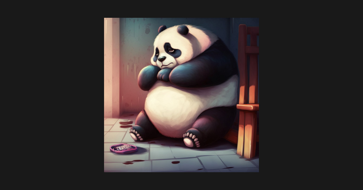 Bored Obese Panda in Depression - Bored Panda - T-Shirt | TeePublic