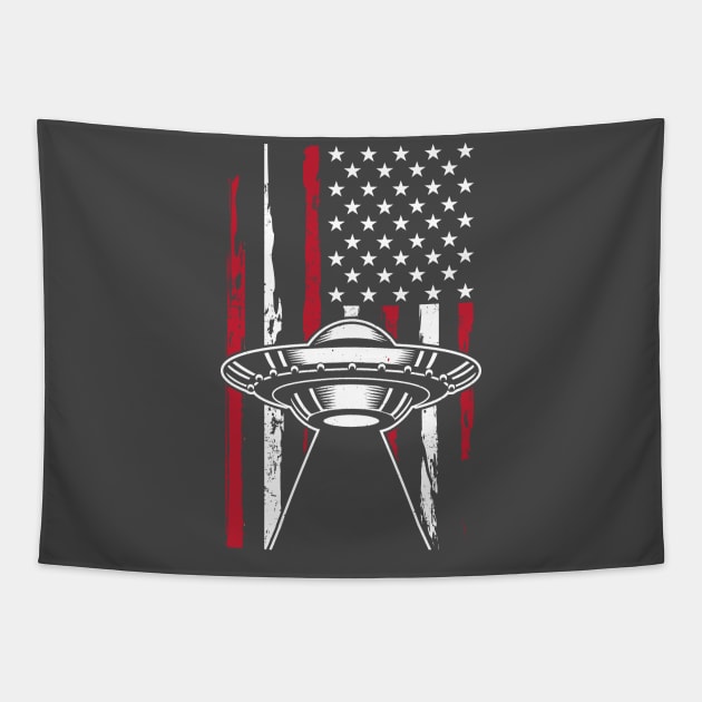 Aliens with a flag - Funny Alien Design - Tapestry | TeePublic