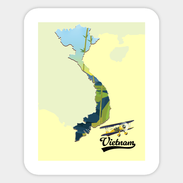 Vietnam retro map - Vietnam - Sticker | TeePublic