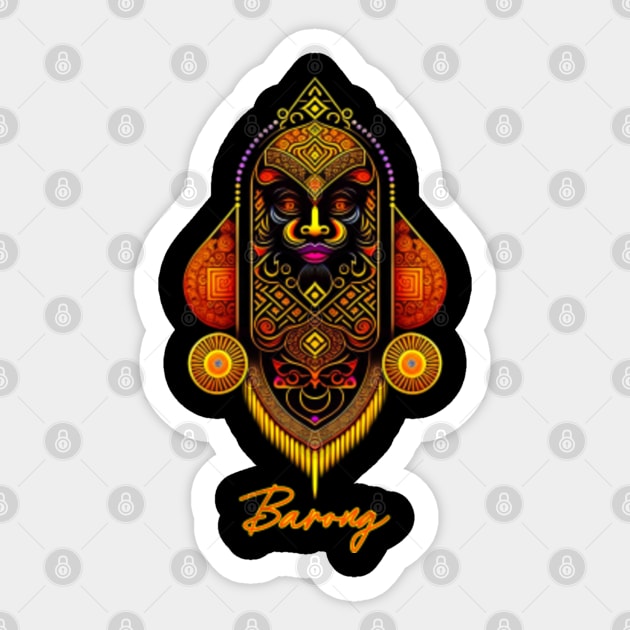 Barong Bali Tribal Pop Art - Tribal - Sticker | TeePublic