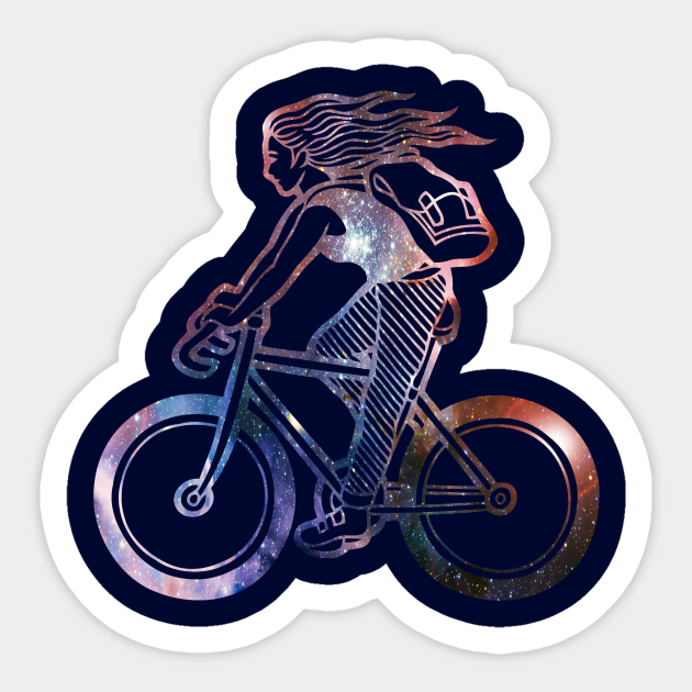 Girl Cycling - Detail - Sticker | TeePublic