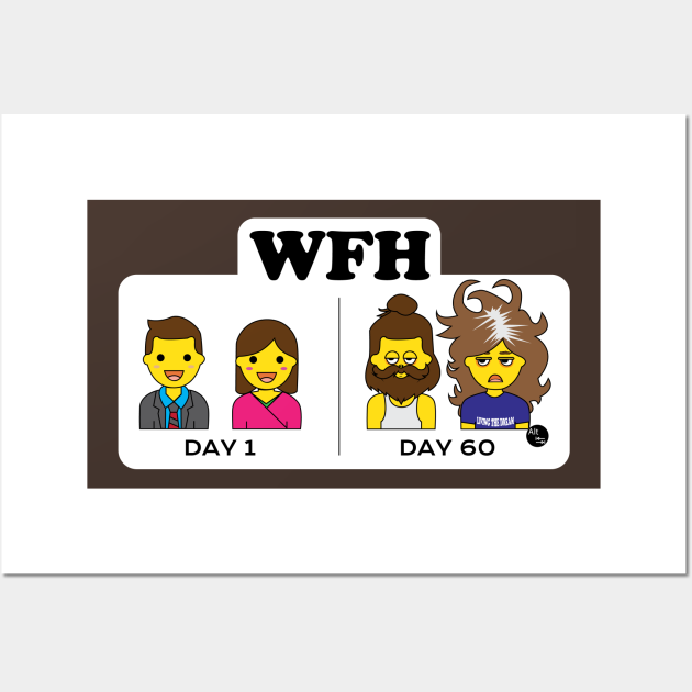 WFH Emoji Transformation - Wfh Life - Posters and Art Prints | TeePublic