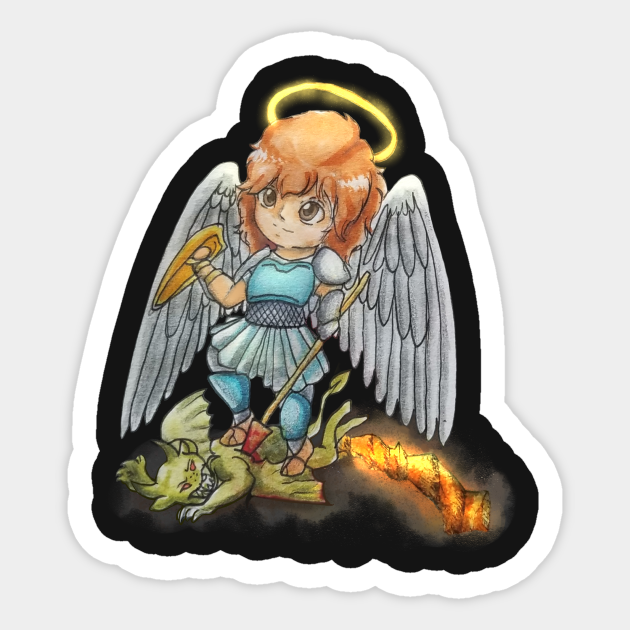 Saint Michael Chibi - Catholic - Sticker | TeePublic