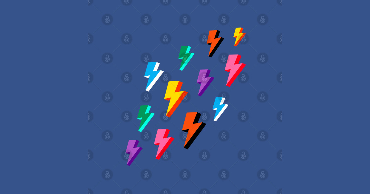 Rainbow Lightning Bolts - Rainbow - T-Shirt | TeePublic