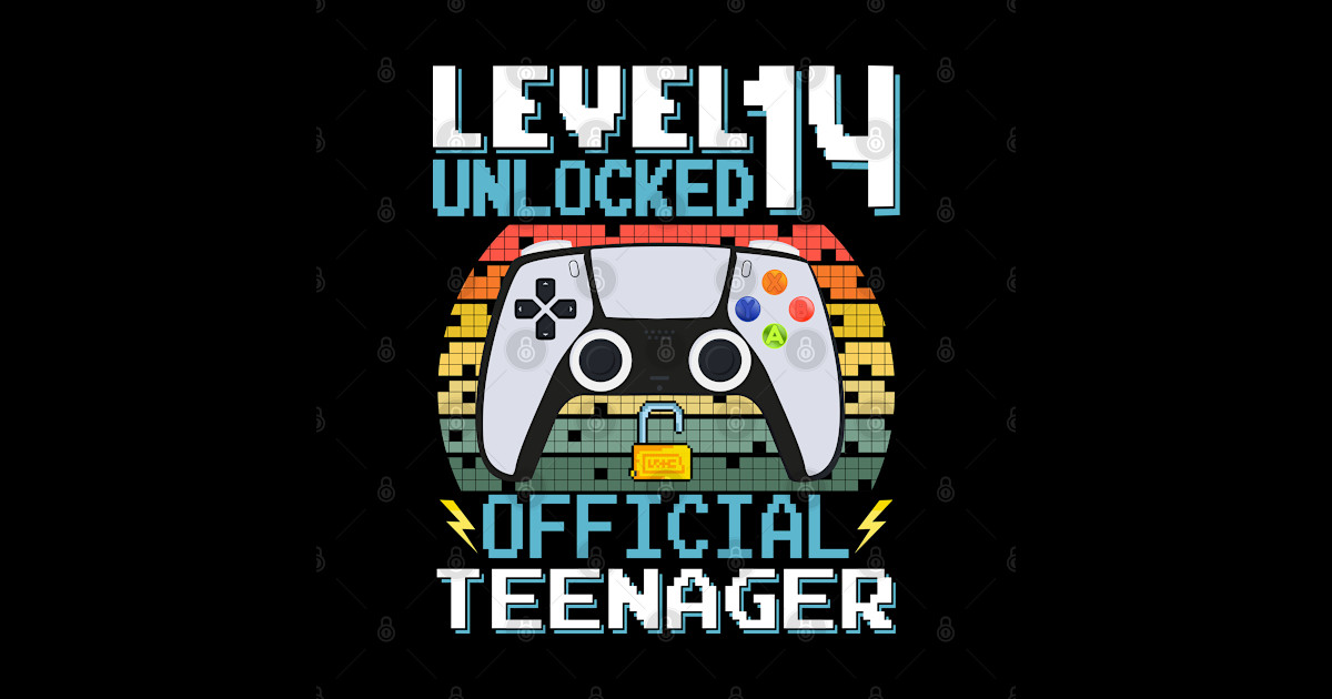 Level 14 Unlocked Official Teenager 14th Birthday Gamer - Asg Design ...