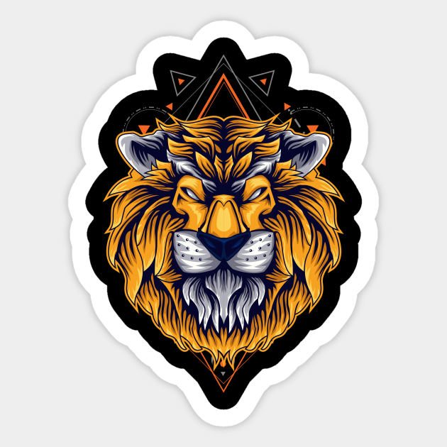 lion head design - Lion Head Design - Sticker | TeePublic