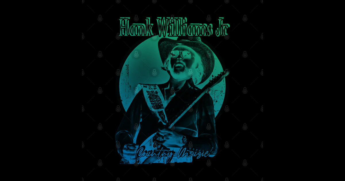 Hank Williams Jr 33//green solid style, - Hank Williams Jr - Sticker ...