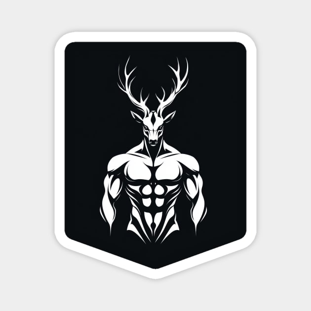 Muscular stag emblem - Strong Deer - Magnet | TeePublic