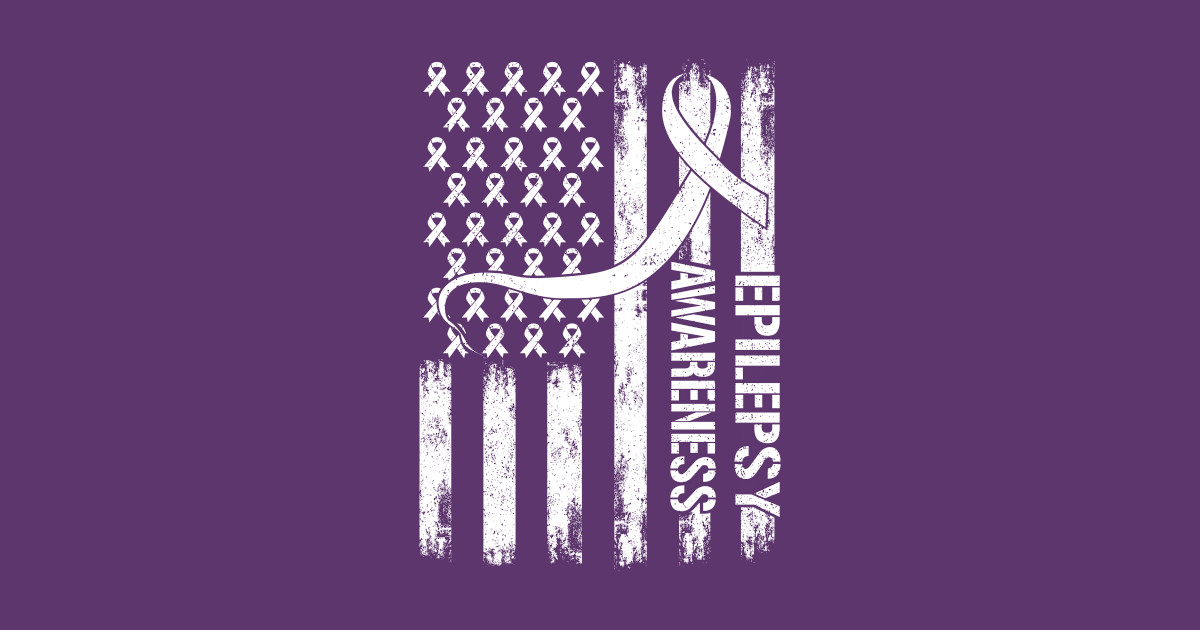 Epilepsy Awareness Month American Flag Ribbon - Epilepsy Awareness ...