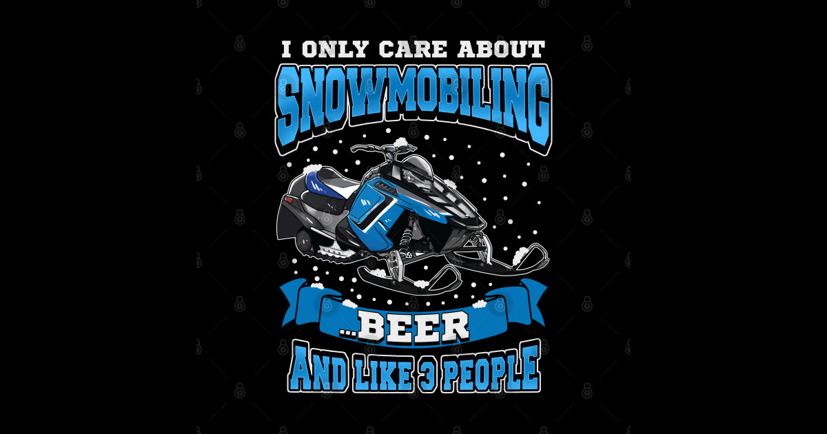 Snowmobile Snowmobiling Beer Funny - Snowmobile - Sticker | TeePublic