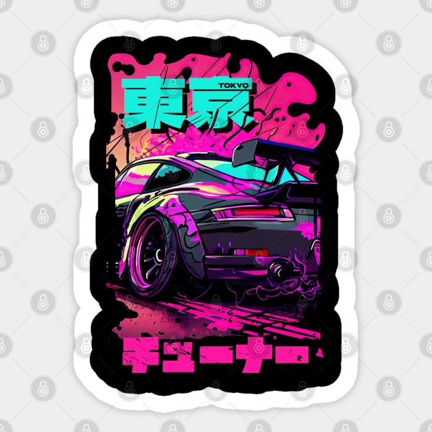 Tuned in Tokyo - Tuned Car - Sticker | TeePublic