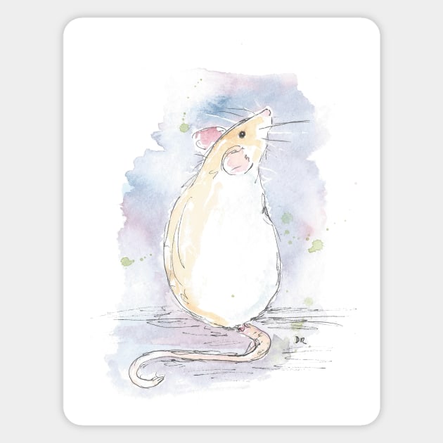 White rat drawing. - White Rat - Sticker | TeePublic