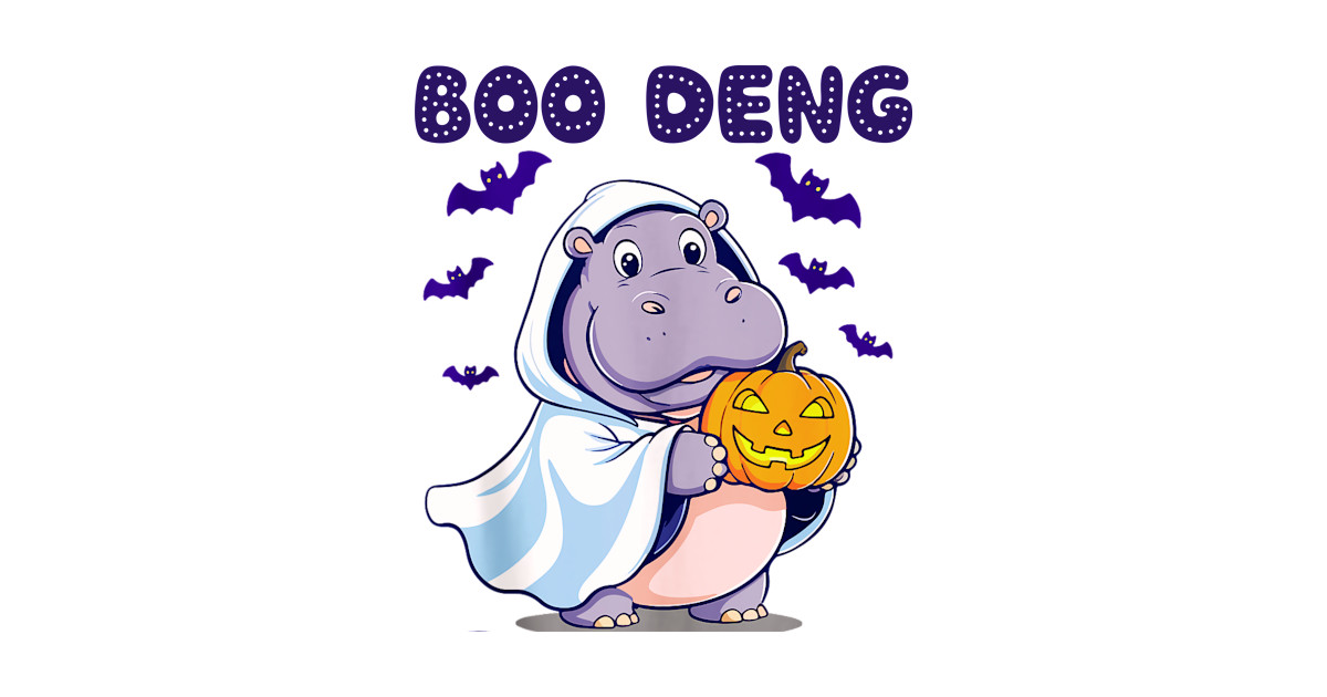 Halloween Moo Deng Baby Hippo Boo Deng - Boo Deng - T-Shirt | TeePublic