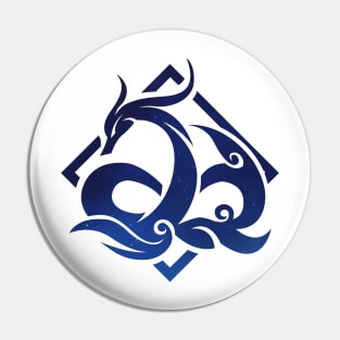 Genshin Impact Neuvillette Emblem Pins and Buttons for Sale | TeePublic