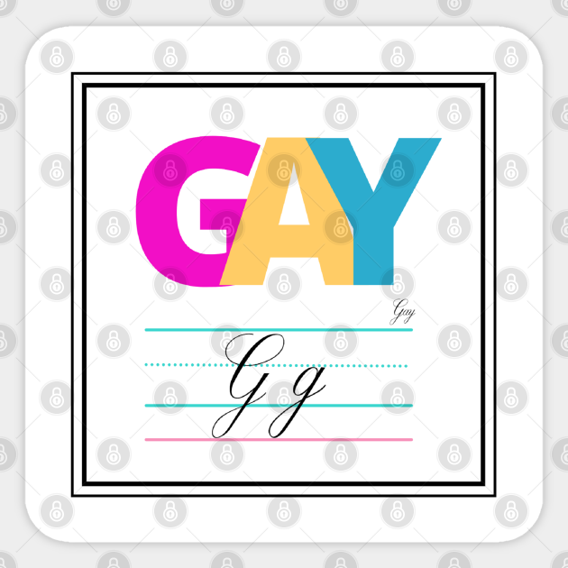GAY Queer Alphabet Cards - Gay - Sticker | TeePublic