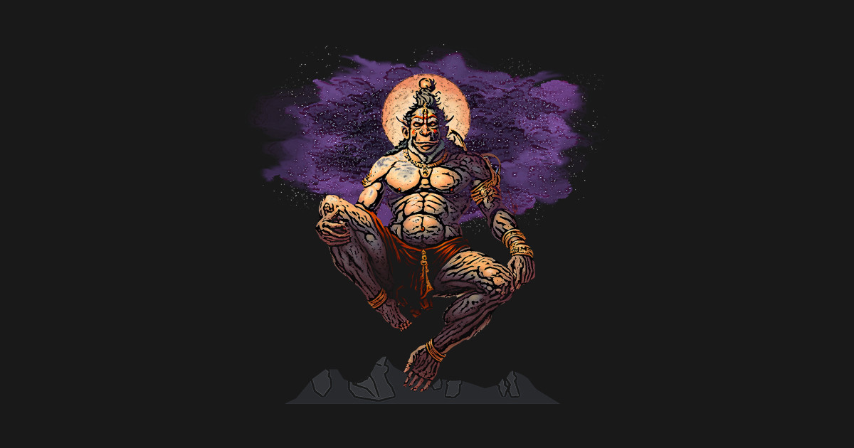 Hanuman in the Moon - Hanuman - T-Shirt | TeePublic