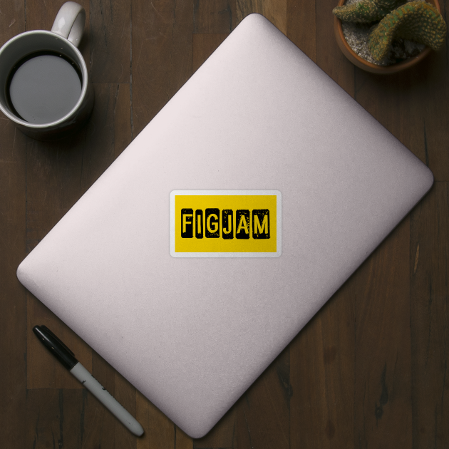 "FIGJAM" in black - Aussie slang FTW (dogtag style cut-out letters ...