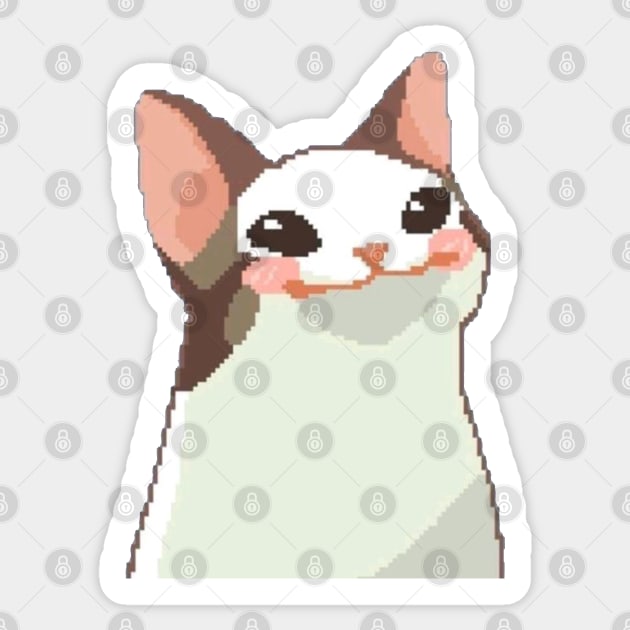 happy pixel cat - Cute - Sticker | TeePublic