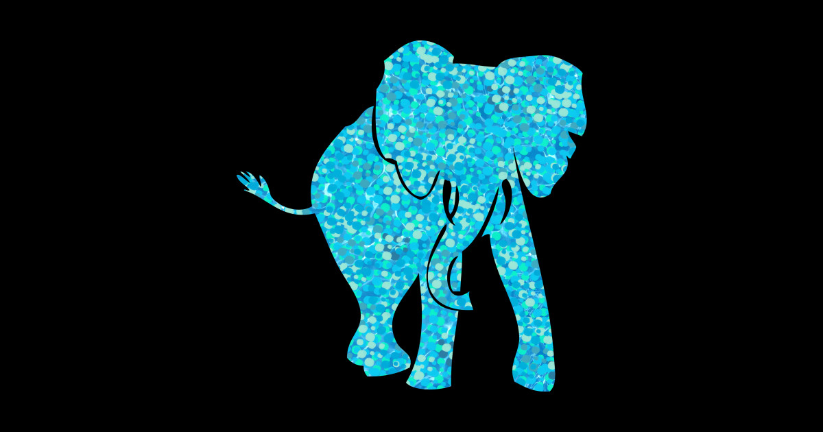 Beautiful Blue Elephant. A majestic elephant in a speckled pattern of ...