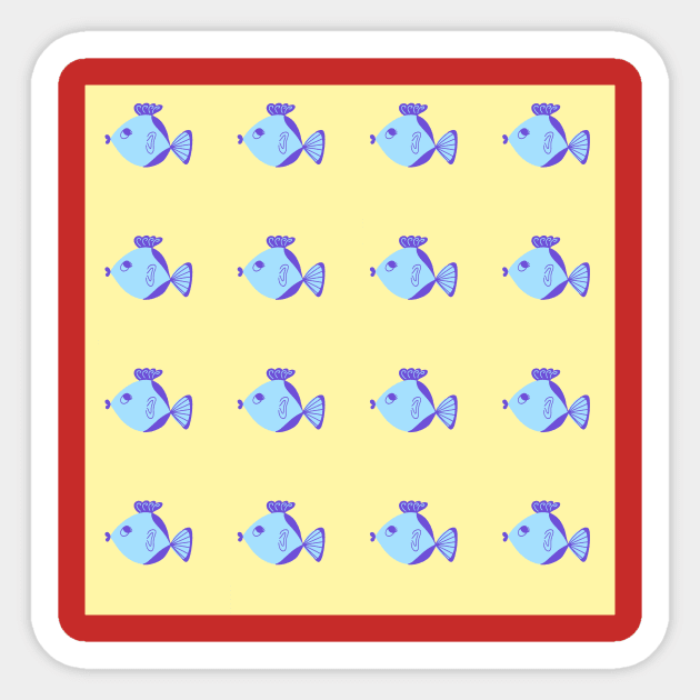 Small fish pattern - Fish Pattern - Sticker | TeePublic