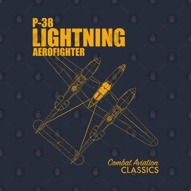 P-38 Lightning (Front & Back Logo) - Usaaf P38 Lightning - T-Shirt ...