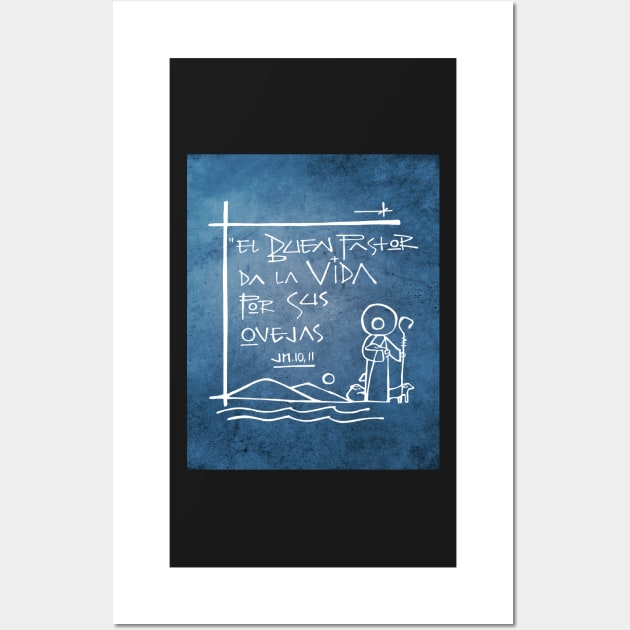 El Buen Pastor da la Vida por sus ovejas - Hand Drawn - Posters and Art ...