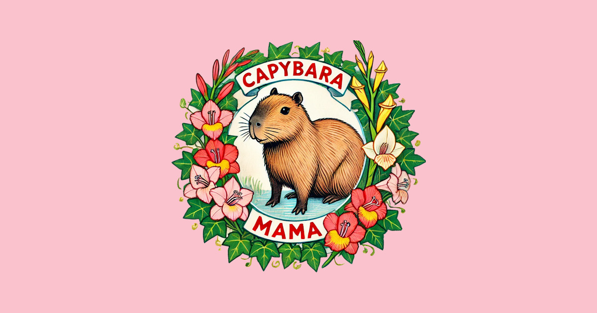 Capybara mama - Capybara Mama - T-Shirt | TeePublic