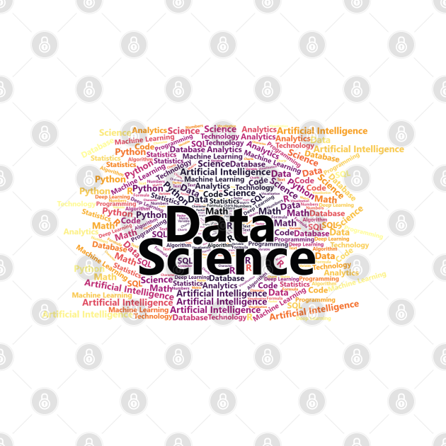 Data Science Word Cloud | Inferno Palette - Data Science - T-Shirt ...