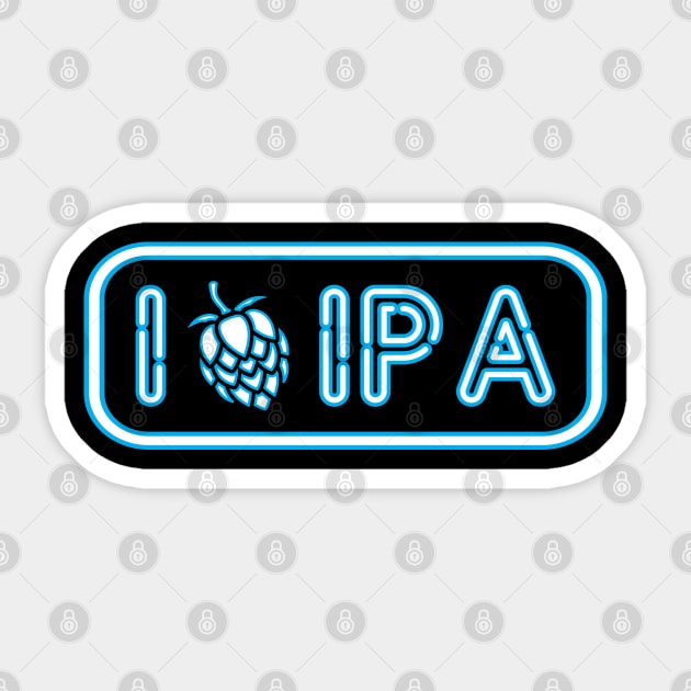 I Love IPA Blue Neon Sign - Beer Hops Neon - Sticker | TeePublic