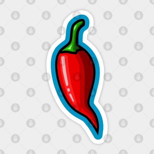 Chili Red Hot Pepper - Pepper - Sticker | TeePublic