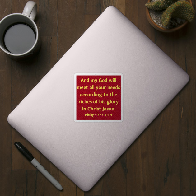 Bible Verse Philippians 4:19 - Philippians 419 - Sticker | TeePublic