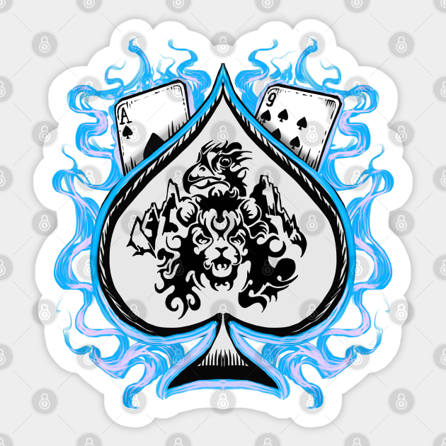 Ace of spades blue - Ace Of Spades - Sticker | TeePublic