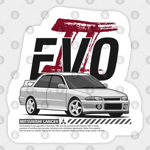 Lancer Evolution II - Lancer Evolution - Sticker | TeePublic
