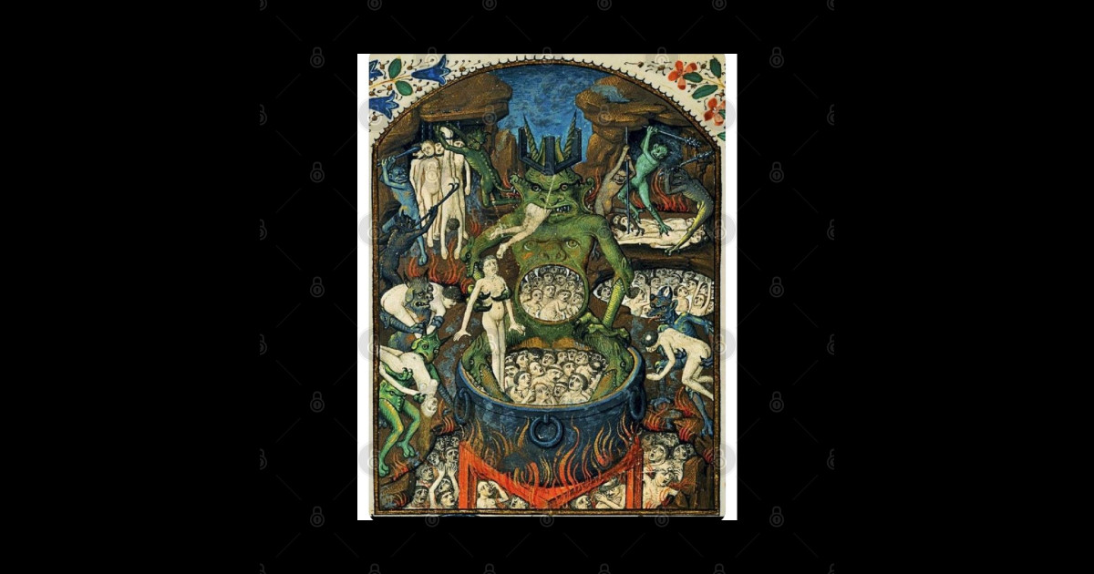 Sinners in Hell Depicted in a Medieval Painting - Medieval Illuminated ...