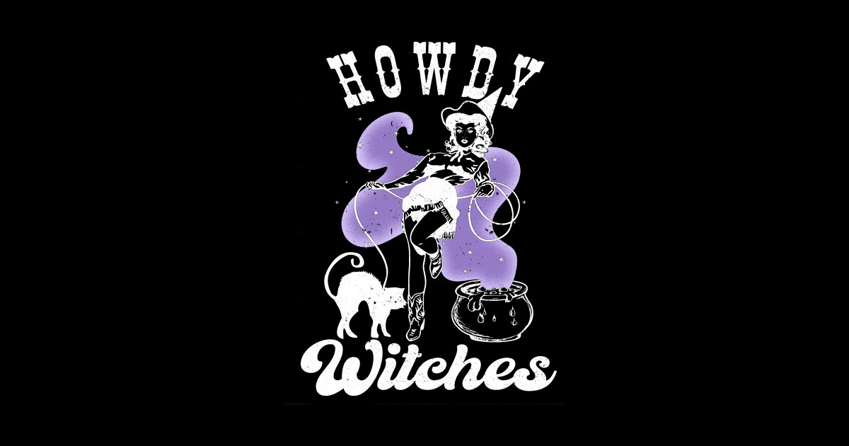 Howdy Witches Western Halloween Cowgirl ghost - Halloween - Sticker ...