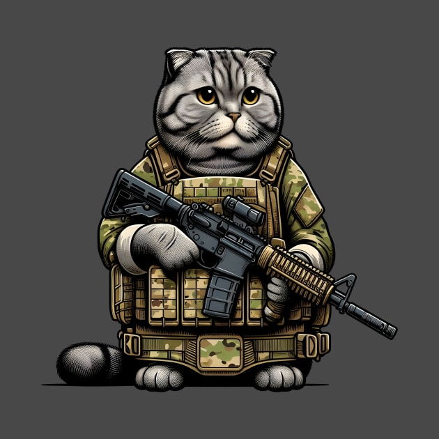 Tactical Cat - Cat - T-Shirt | TeePublic