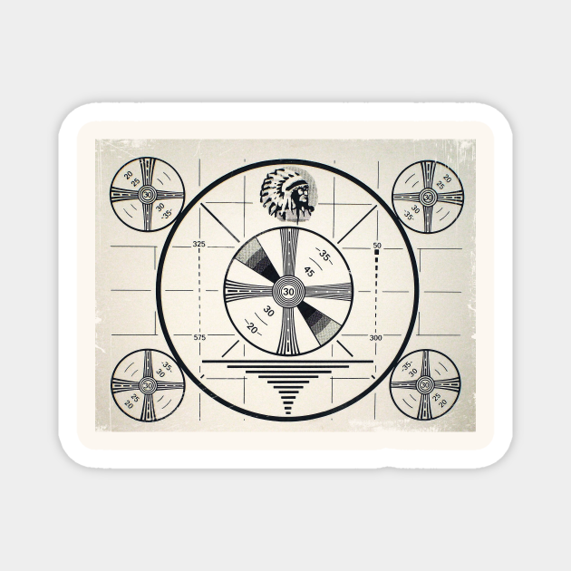 Retro distressed Indian Chief Monoscope test pattern - Retro - Magnet ...