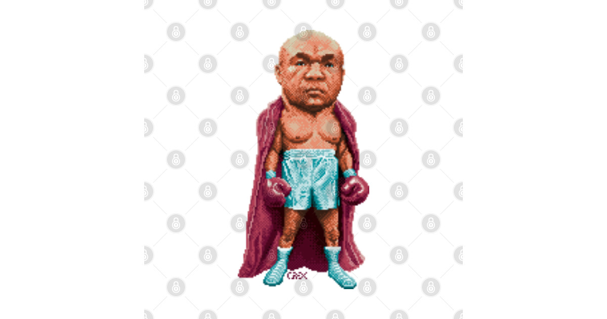 George Foreman – Pixel Art Caricature – Retro Boxing Legend - George ...