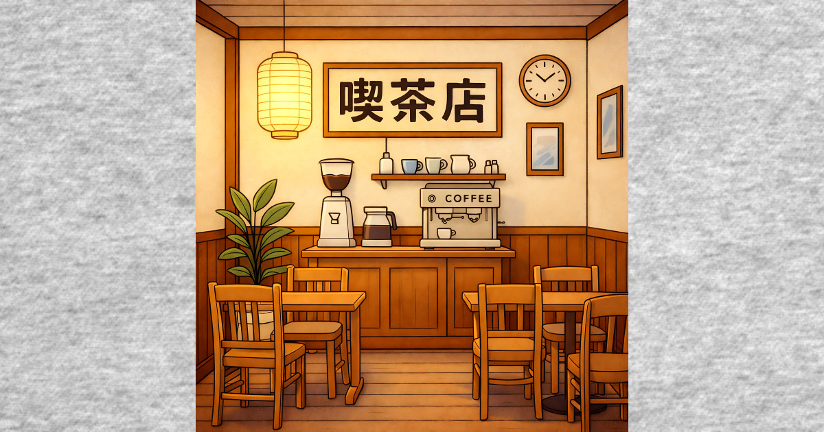 Kissaten Japanese Coffee Shop Cafe Art - Coffee - T-Shirt | TeePublic