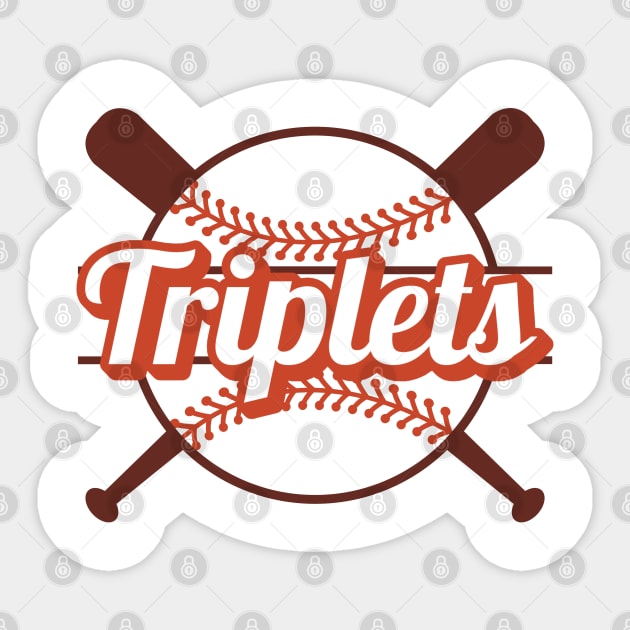 Triplets - Baseball Themed - Triplets - Sticker | TeePublic