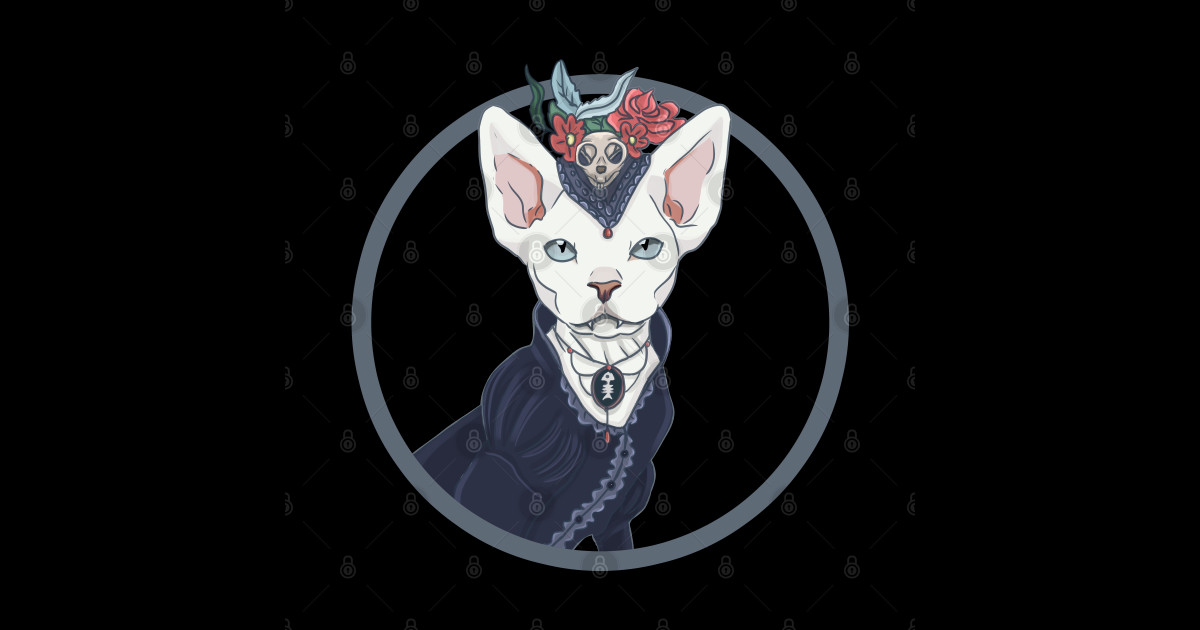 Victorian vampire kitten - Sphynx Cat - Posters and Art Prints | TeePublic