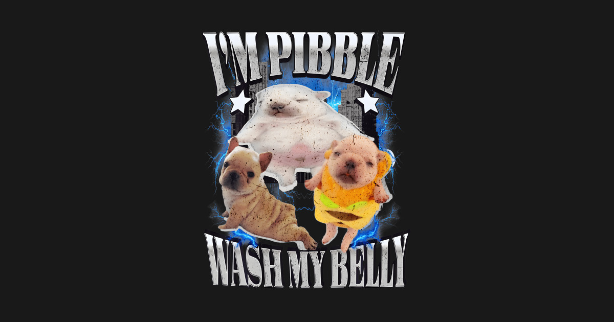 Silly Pibble Wash My Belly Clean My Belly - Silly Pibble Meme - T-Shirt ...