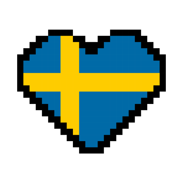 Swedish Flag Pixel Art Sweden Flag Pixel Art Sweden T Shirt